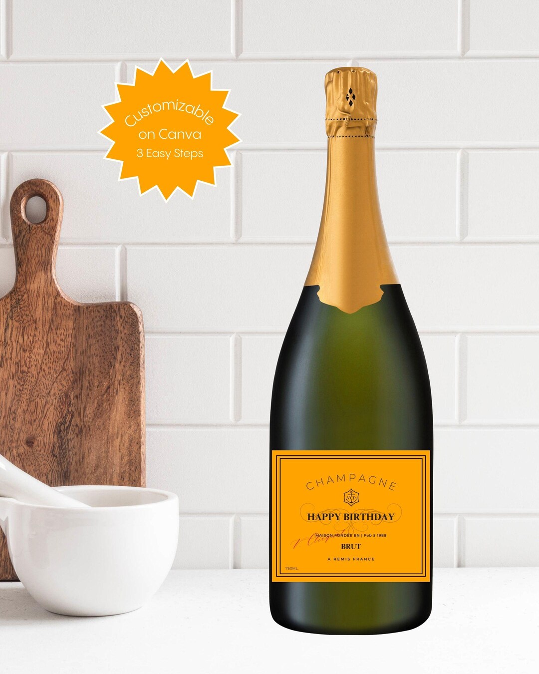 Custom Veuve Clicquot Champagne Inspired Label – Personalized Champagne ...
