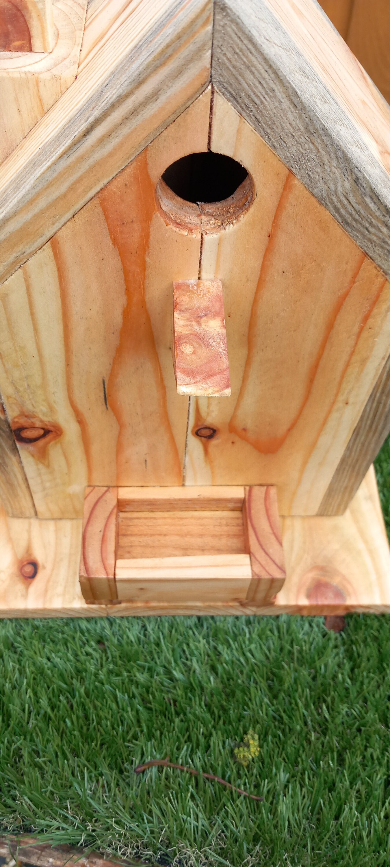 Unique Handmade Solid Wood Birdhouse With Feeder/ Nest Box With ...