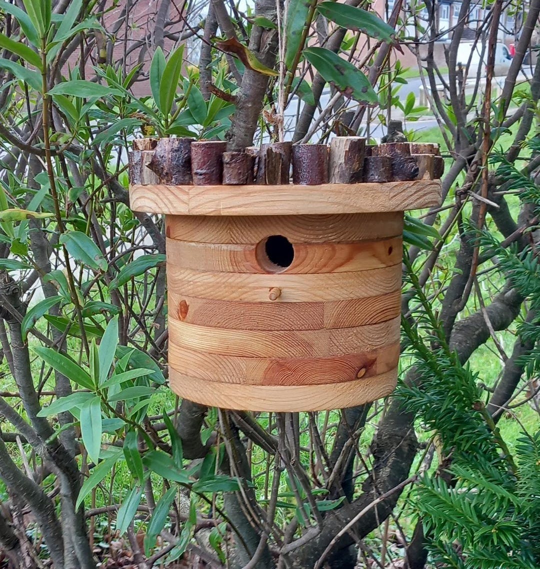 Handmade Solid Wood Birdhouse/ Amazing Round Birdhouse / Nest Box ...