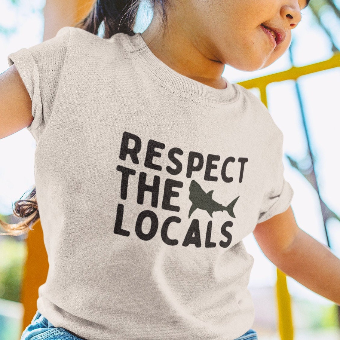 Respect the Locals Toddler Tee, Shark Tee, Beach Town Apparel Surfer ...
