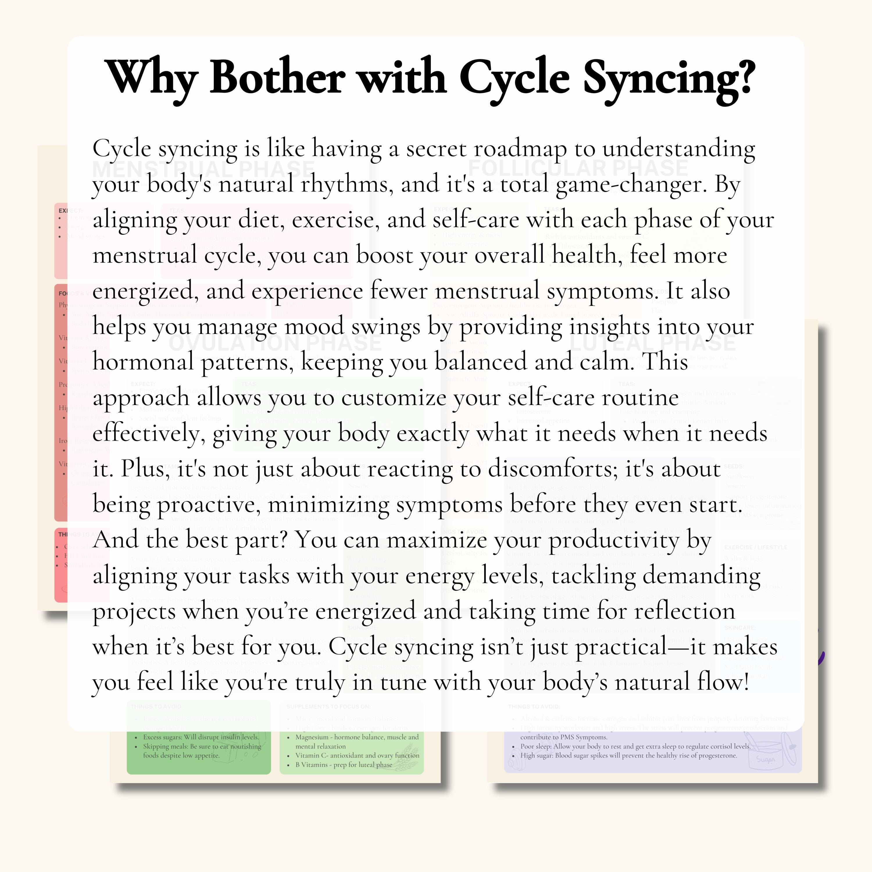 Comprehensive Cycle Syncing Guide - Menstrual, Follicular, Ovulatory ...