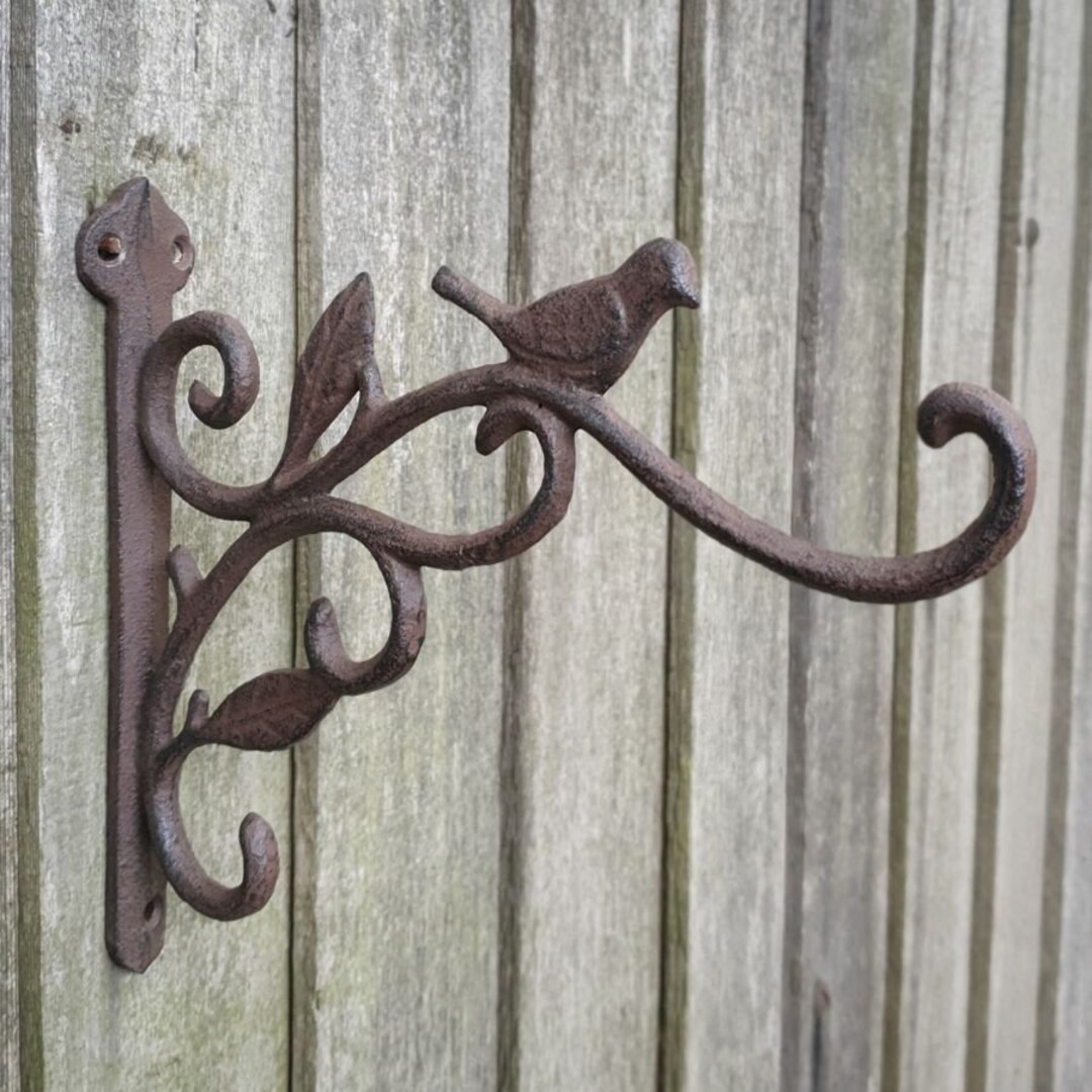 Bird Cast Iron Shelf Bracket Wall Mount Shelving Garden Indoors Robin ...