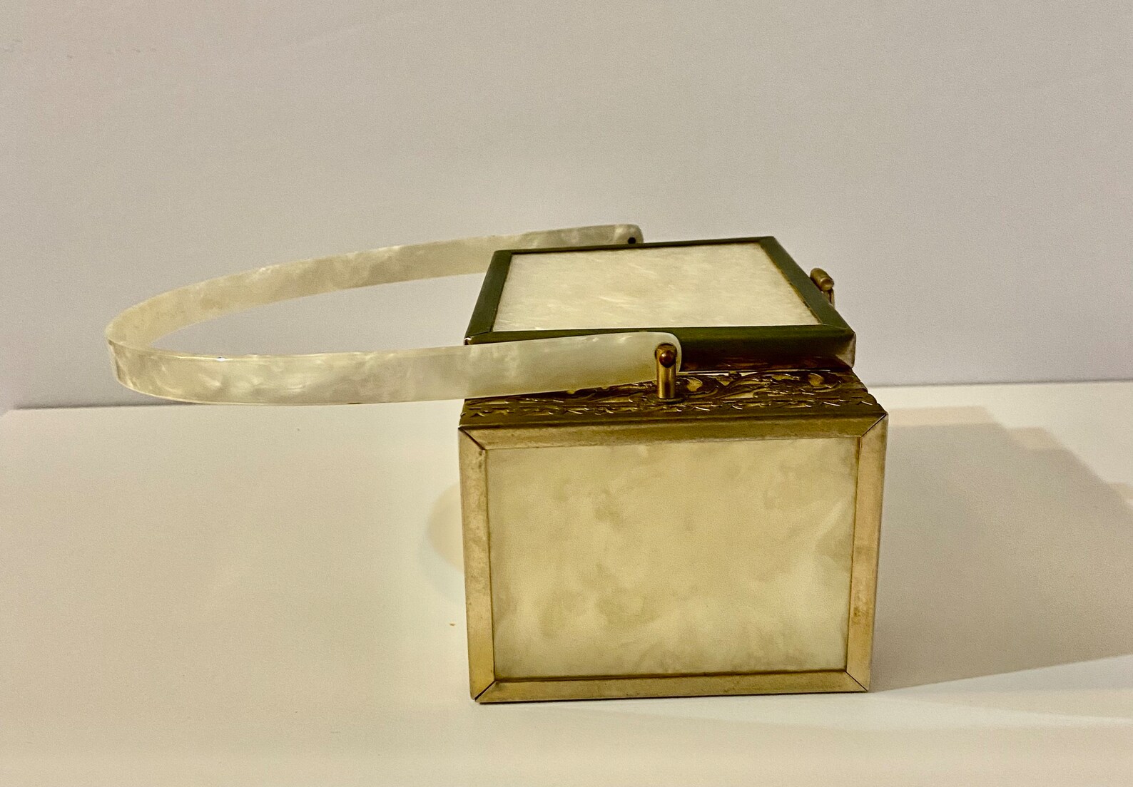 Lucite Vintage Tyrolean Pearl With Gold Tone Trim 1950s - Etsy