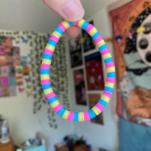 LGBTQ Pride Flag Clay Bead Stretch Bracelet | Transgender, Lesbian ...