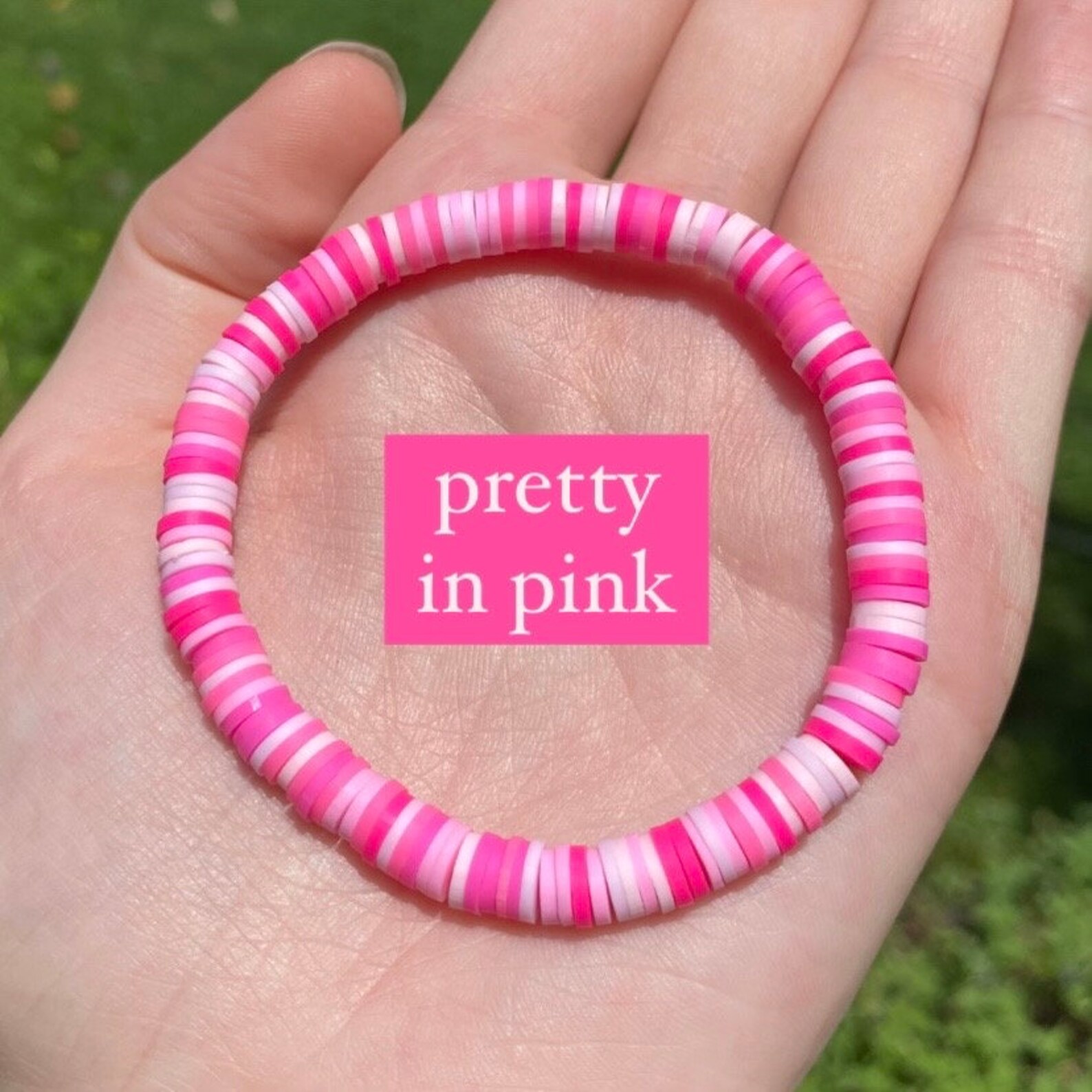 Simple Clay Bead Bracelet Preppy Summer Bracelet Heishi Bead Stretch Bracelet Coconut Girl ...