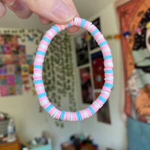 LGBTQ Pride Flag Clay Bead Stretch Bracelet | Transgender, Lesbian ...