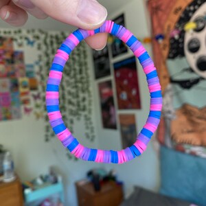 LGBTQ Pride Flag Clay Bead Stretch Bracelet | Transgender, Lesbian ...