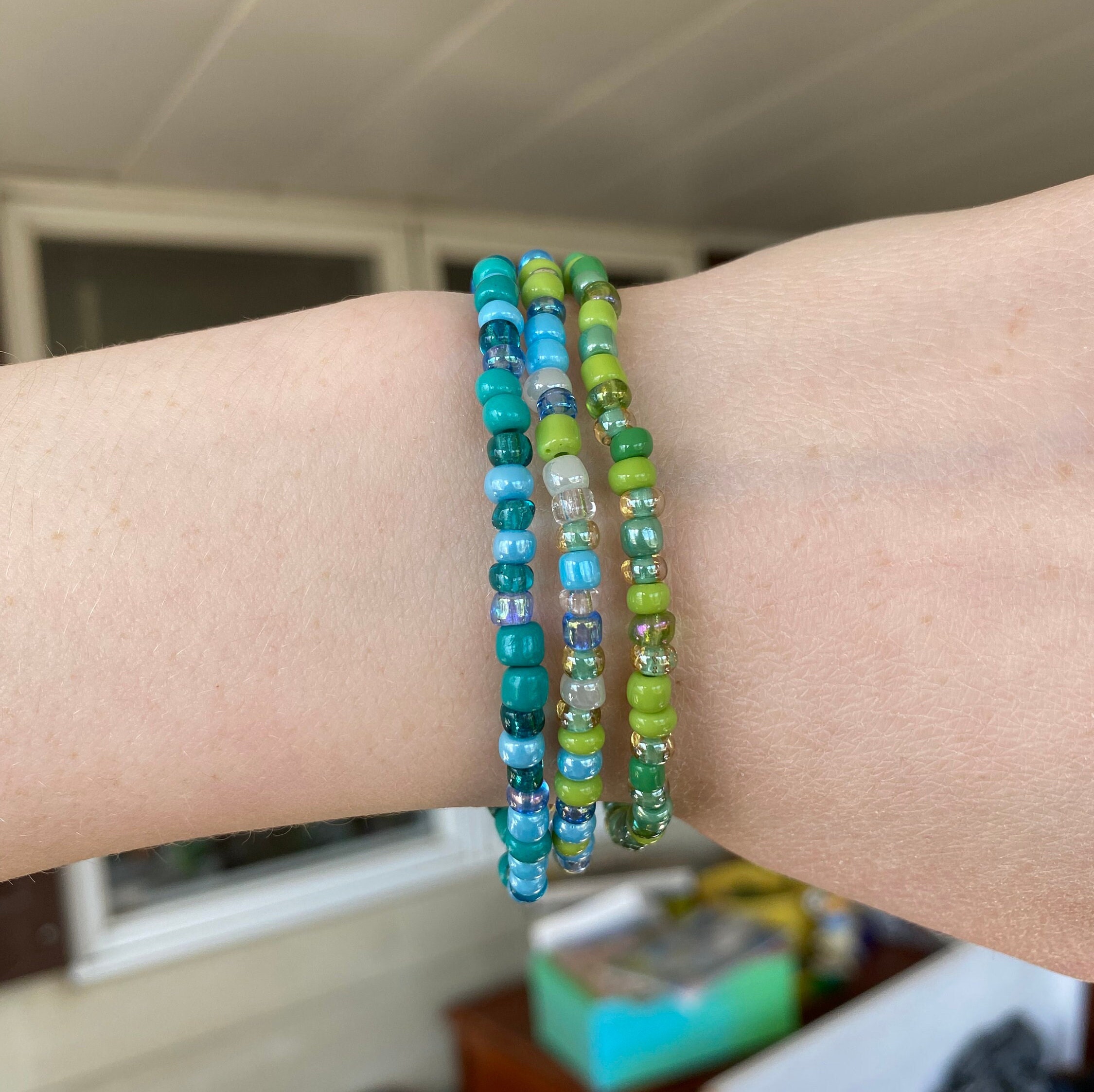 Simple Seed Bead Stackable Bracelet Seed Bead Stretch - Etsy