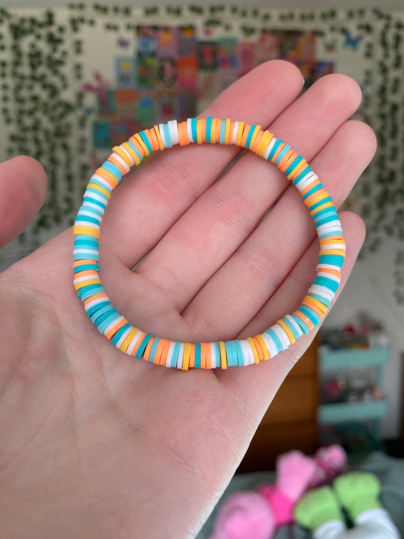 Simple Clay Bead Bracelet Preppy Summer Bracelet Heishi - Etsy