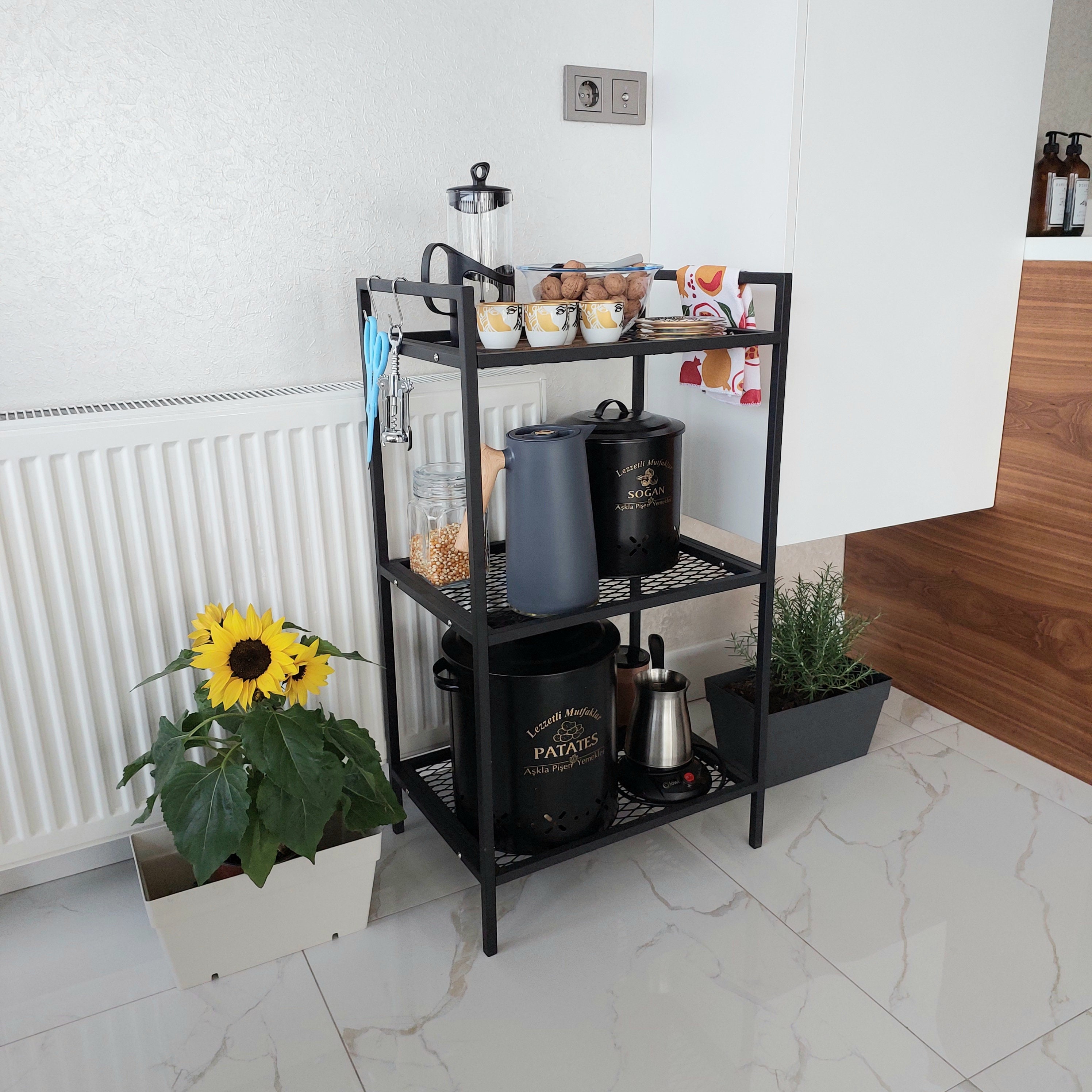 Metal Black Stand Shelf/three Tier Stand Shelf/home and Office Shelf ...