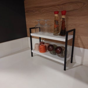 2-tier Kitchen Countertop Shelf: Wooden Spice Rack Organizer - Etsy