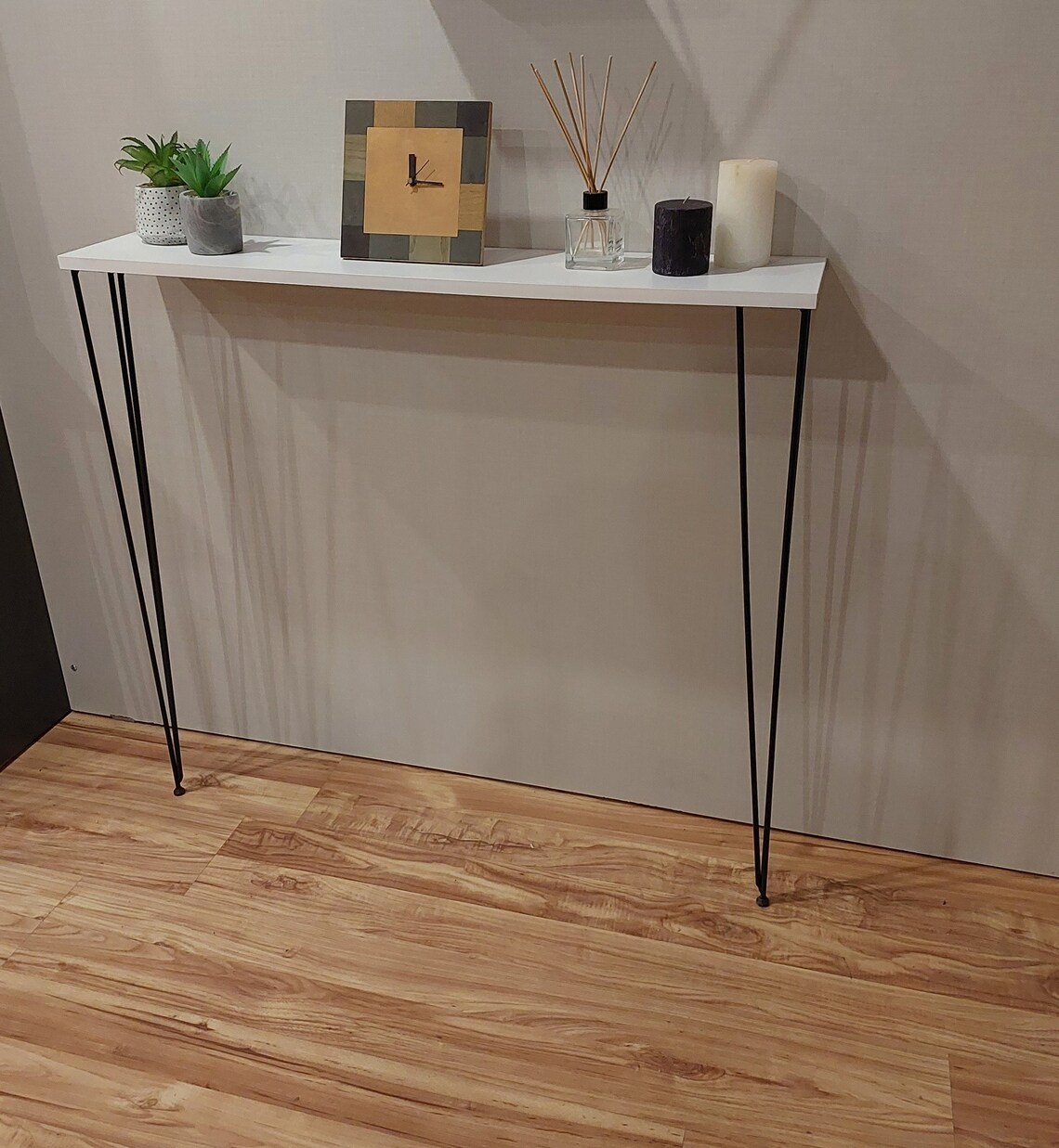 Console Slim Table With Hairpin Legs 100cm/90cm/20cm Wall Mounted ...