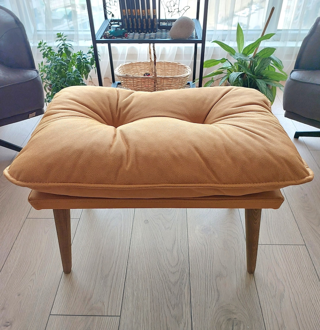 Piano Bench/makeup Pouf/ottoman Bench/pouf Chair/yellow-gray-indigo ...