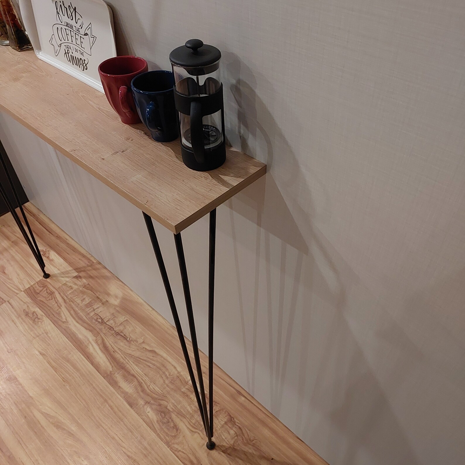 Console Slim Table With Hairpin Legs 100cm/90cm/20cm Wall Mounted ...