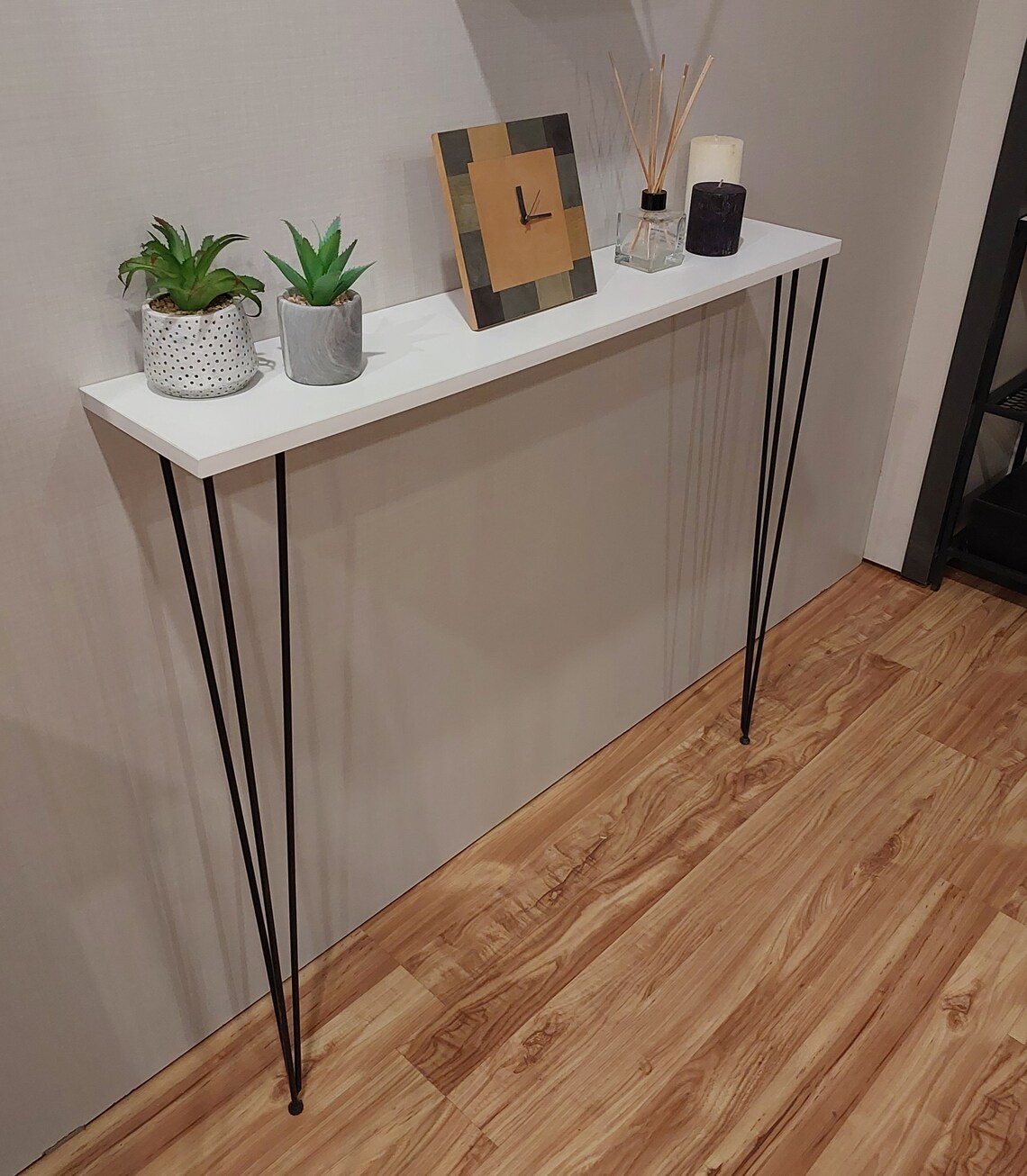 Console Slim Table With Hairpin Legs 100cm/90cm/20cm Wall Mounted ...