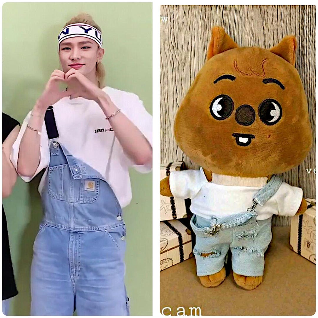 Handmade SKZOO Outfit Dungarees & T-shirt - Stray Kids Plush Clothes ...