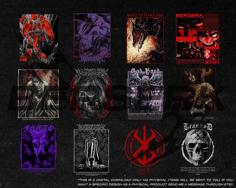 BERSERKMEGABUNDLE VERSION 2, Ready to Print Digital Designs, Berserker ...