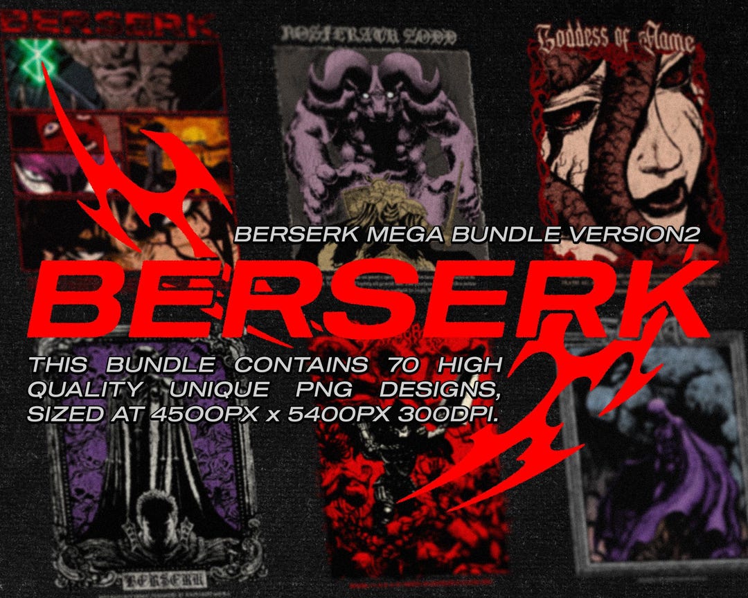 BERSERKMEGABUNDLE VERSION 2, Ready to Print Digital Designs, Berserker ...