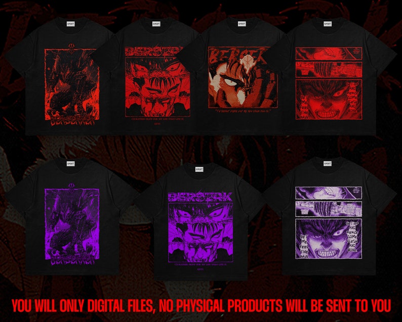 BERSERKGUTSBUNDLE, Berserker Anime PNG Bundle, Anime Manga Ready to ...