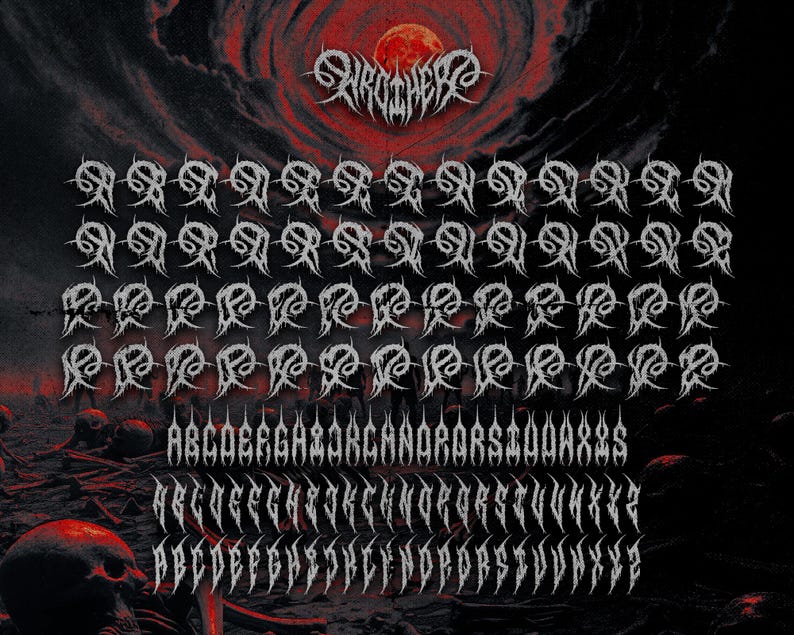 12 Premium Death Metal Fonts - Gothic, Black Metal, Horror Fonts Bundle ...