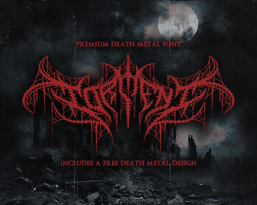 Death Metal Font 9 and Brutal Design for Logos, Posters, Album Covers ...