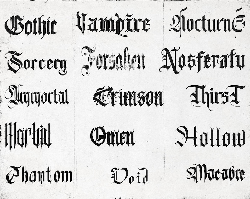 15 Gothic Blackletter Fonts Bundle – Old English, Tattoo, Medieval ...