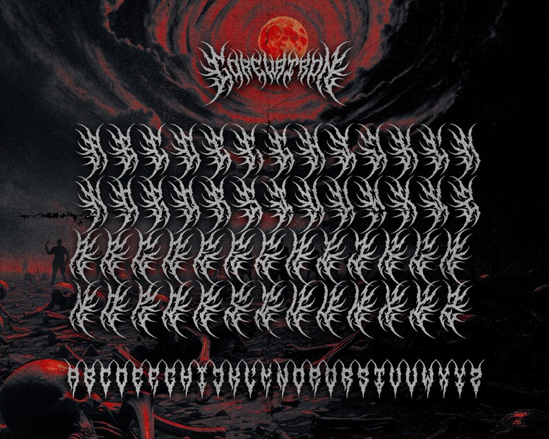 12 Premium Death Metal Fonts - Gothic, Black Metal, Horror Fonts Bundle ...