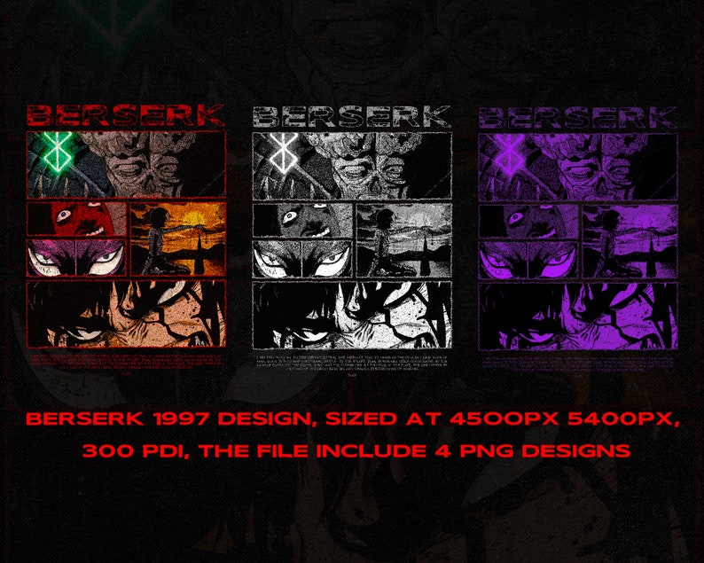 BERERK1997 Digital Design, 90s Anime and Manga Ready to Print PNG ...