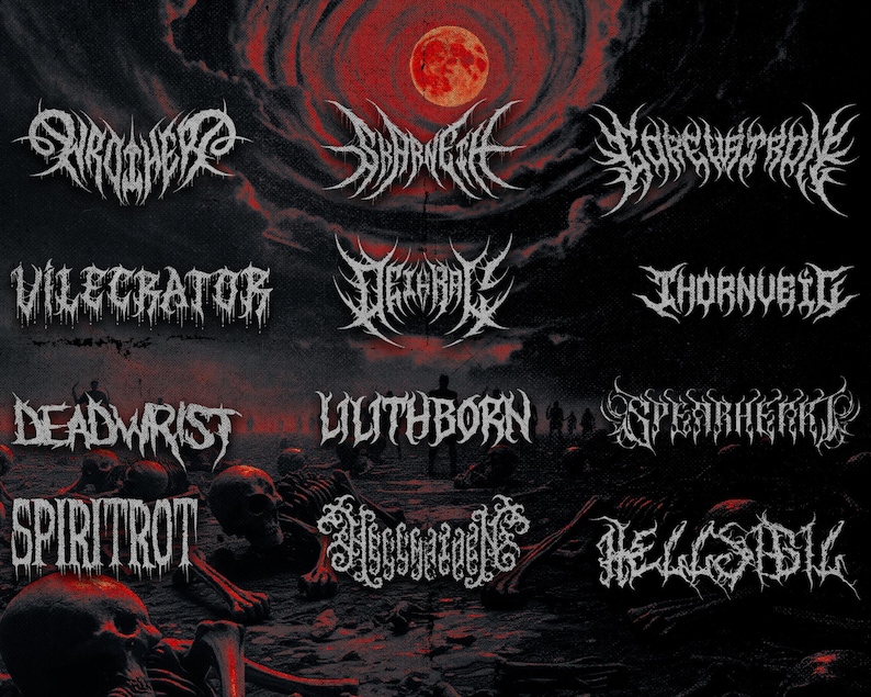 12 Premium Death Metal Fonts - Gothic, Black Metal, Horror Fonts Bundle ...