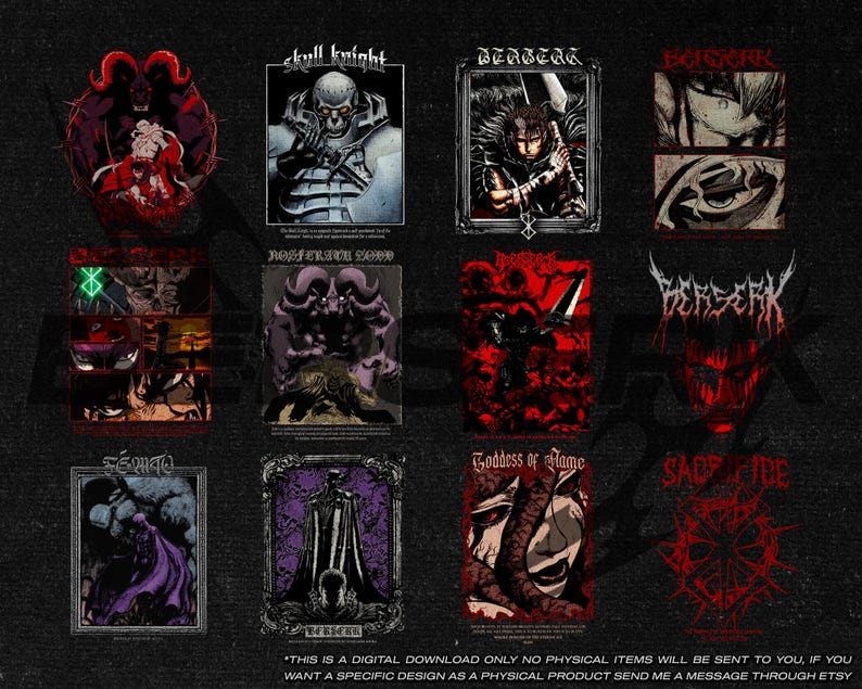 BERSERKMEGABUNDLE VERSION 2, Ready to Print Digital Designs, Berserker ...