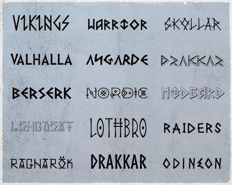 Viking Fonts Bundle – 15 Norse Fonts | Runic, Nordic, Celtic, Warrior ...