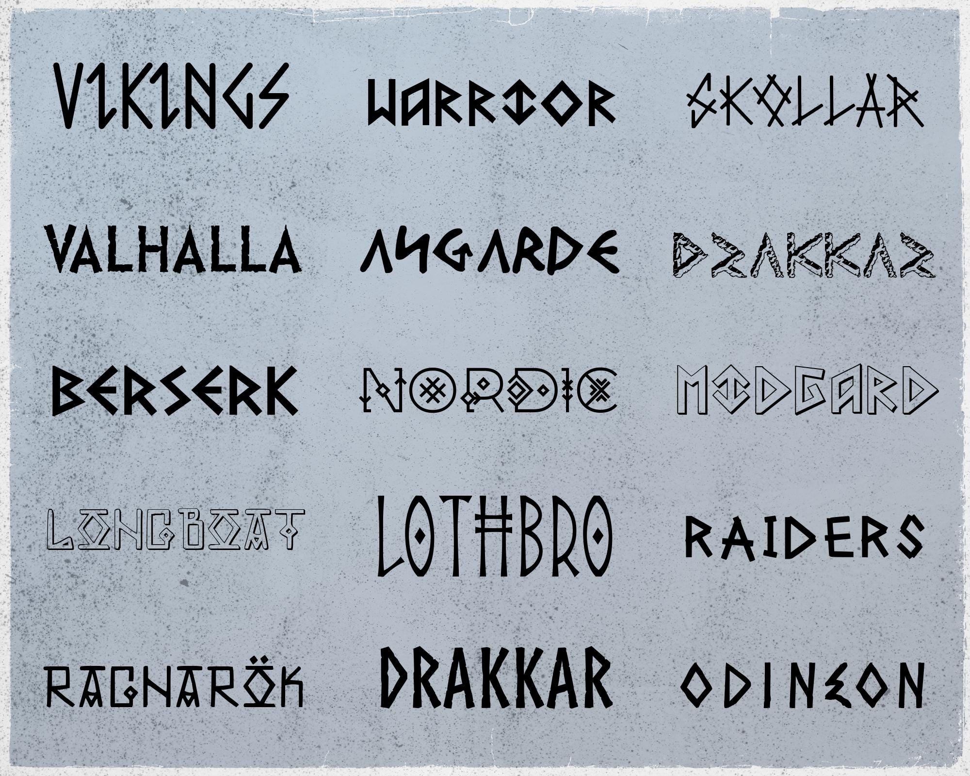 Viking Fonts Bundle – 15 Norse Fonts | Runic, Nordic, Celtic, Warrior ...