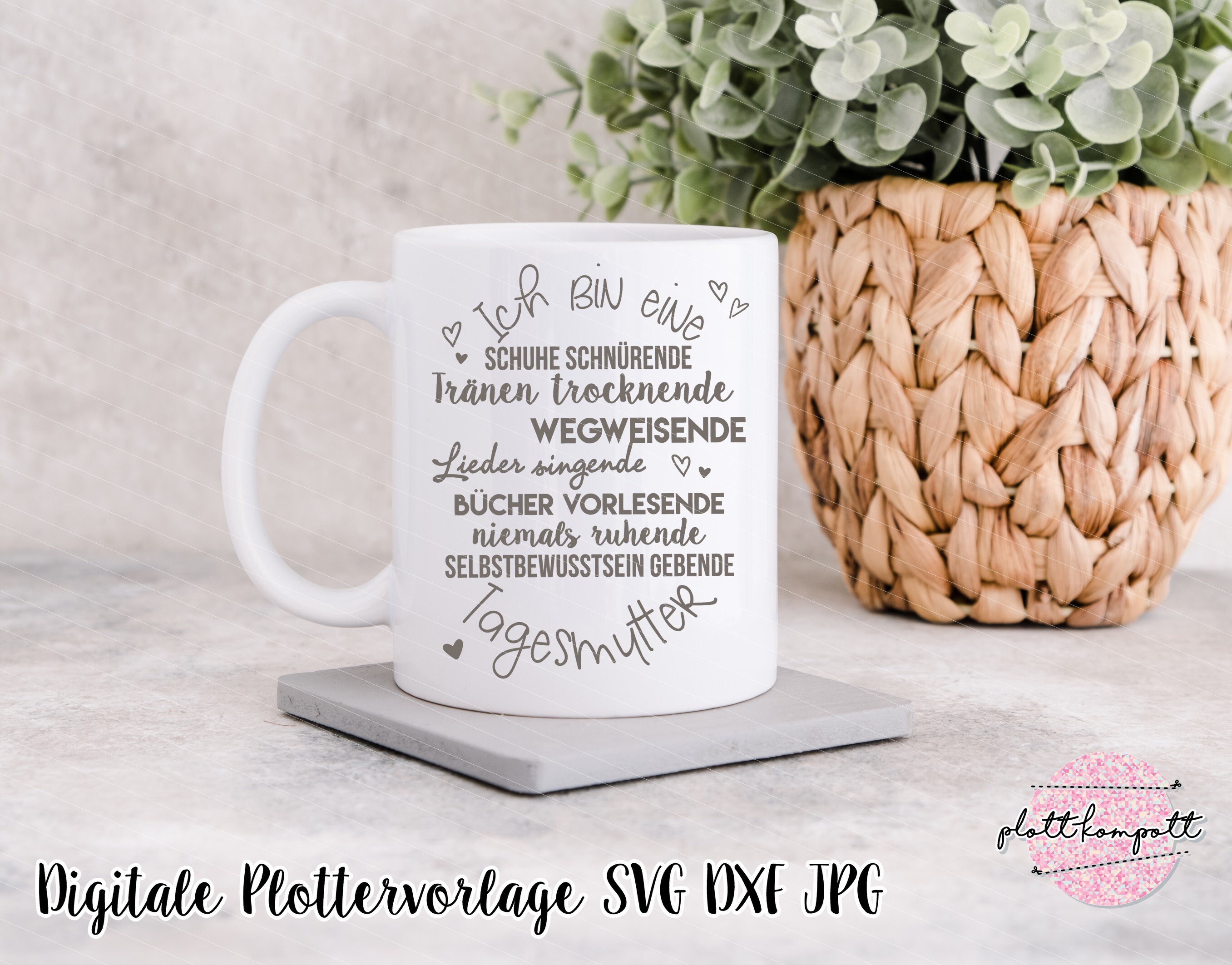 Plotterdatei Ich bin eine Tagesmutter SVG DXF JPG - Etsy.de