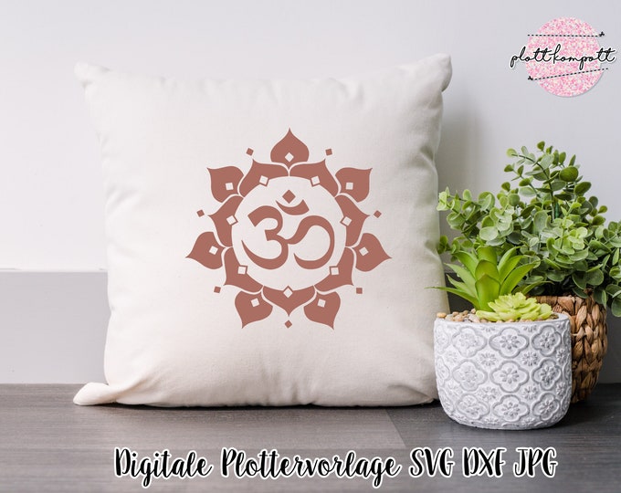 Plotter File Om Sun SVG DXF JPG Plotter Template Yoga Joga Symbol Om ...