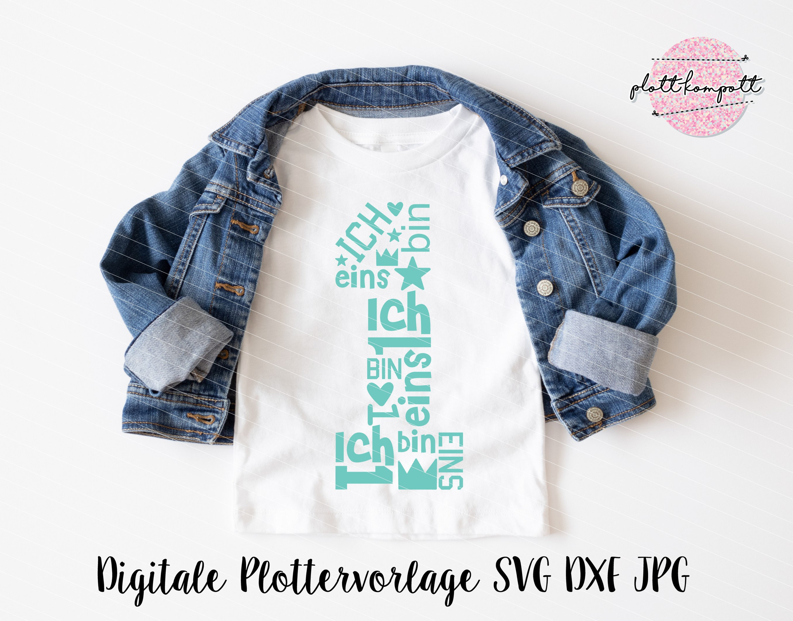 Plotterdatei Geburtstagszahl 1 eins SVG DXF JPG Plottervorlage plotten Zahl zum Geburtstag ...