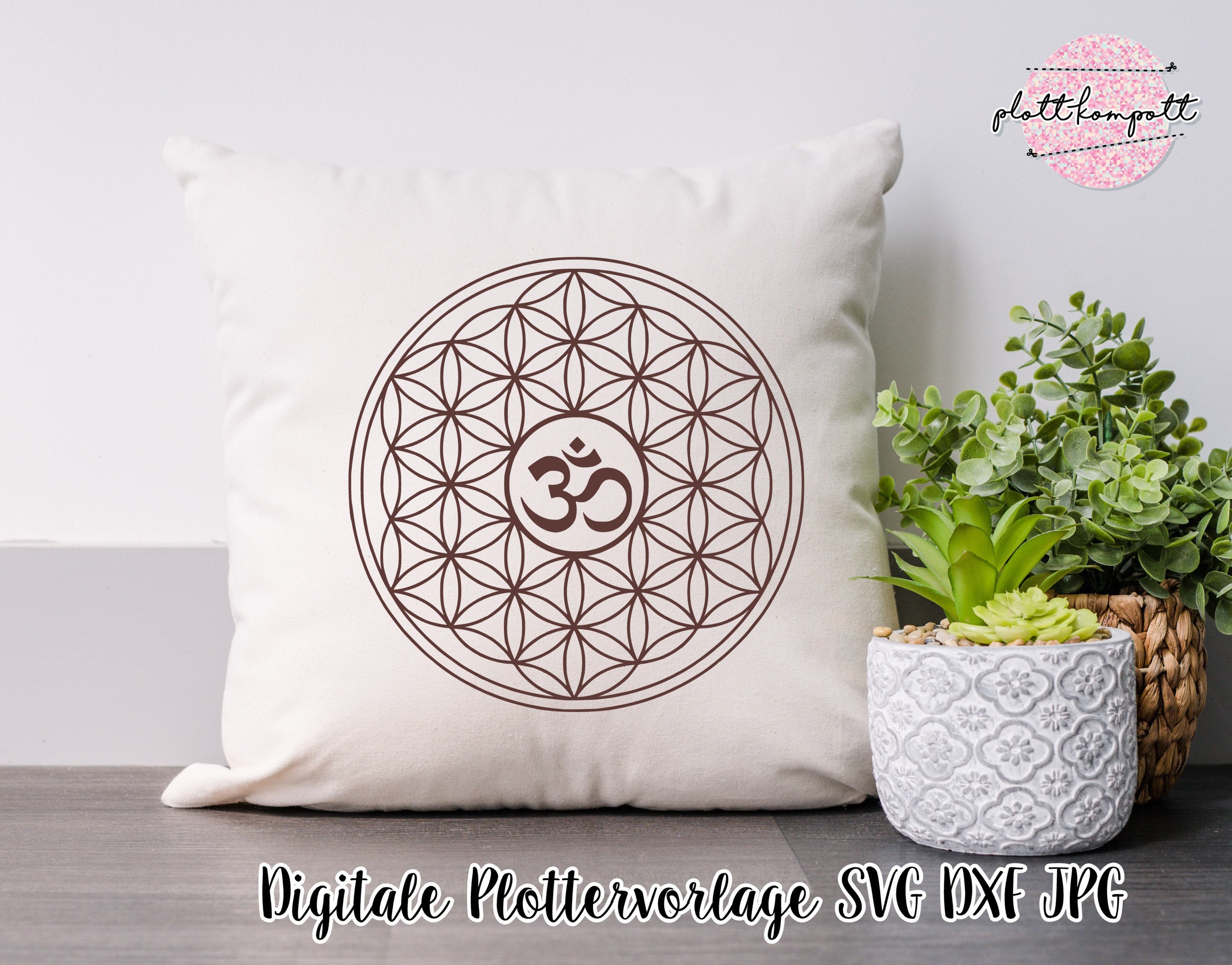 Plotterdatei Blume des Lebens SVG DXF JPG Plottervorlage plotten Yoga Joga Symbol om zen ...