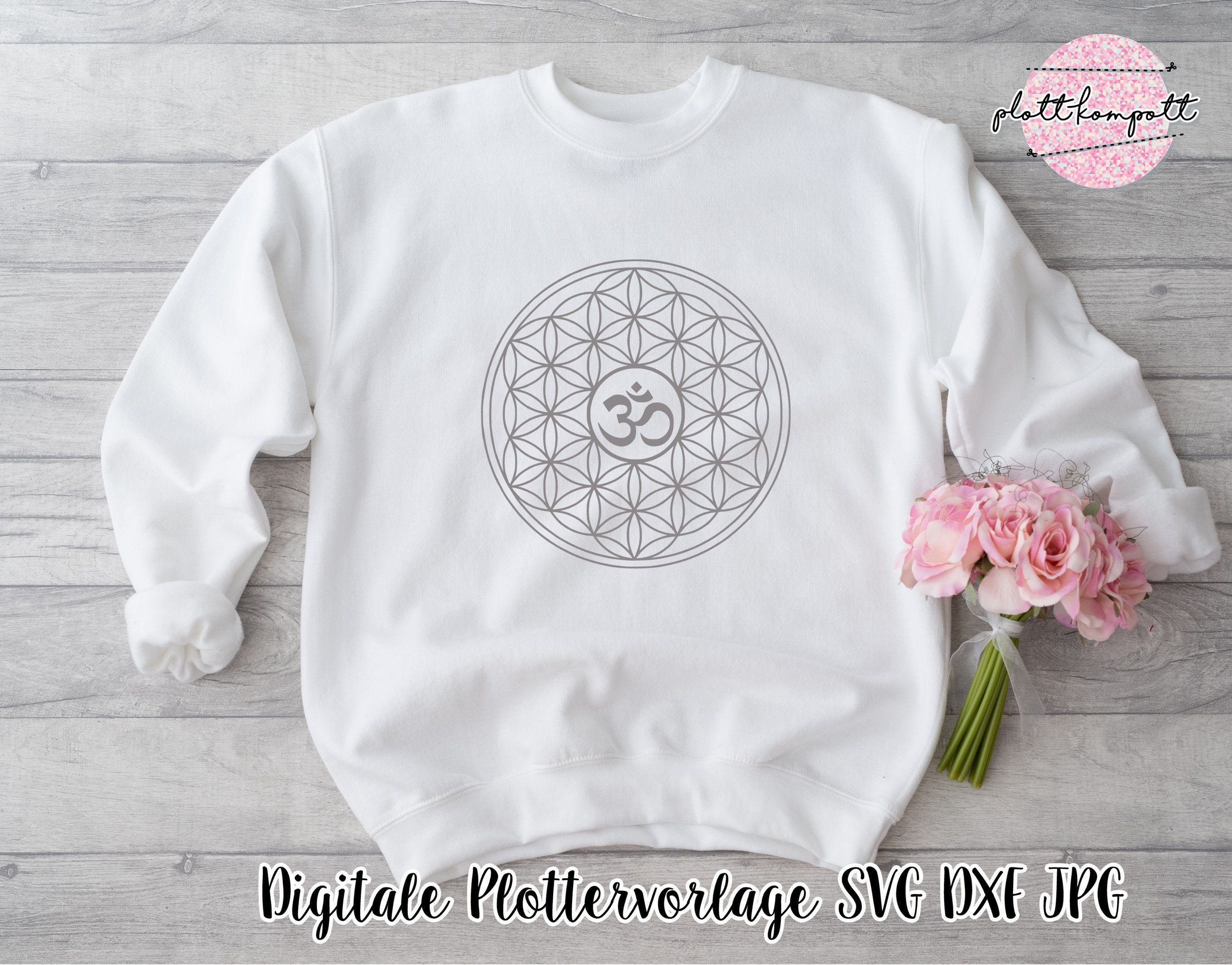 Plotterdatei Blume des Lebens SVG DXF JPG Plottervorlage plotten Yoga Joga Symbol om zen ...