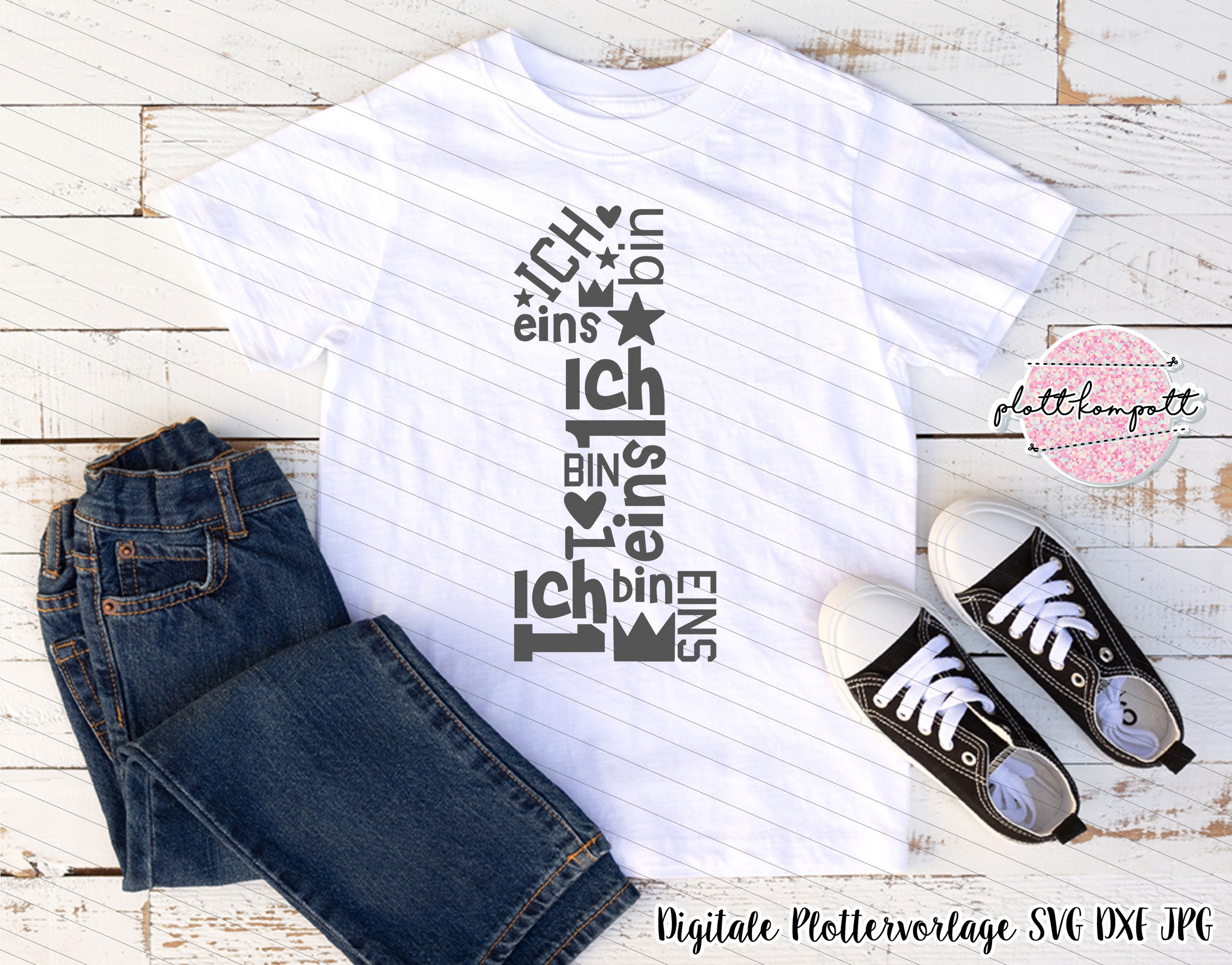 Plotterdatei Geburtstagszahl 1 eins SVG DXF JPG Plottervorlage plotten Zahl zum Geburtstag ...