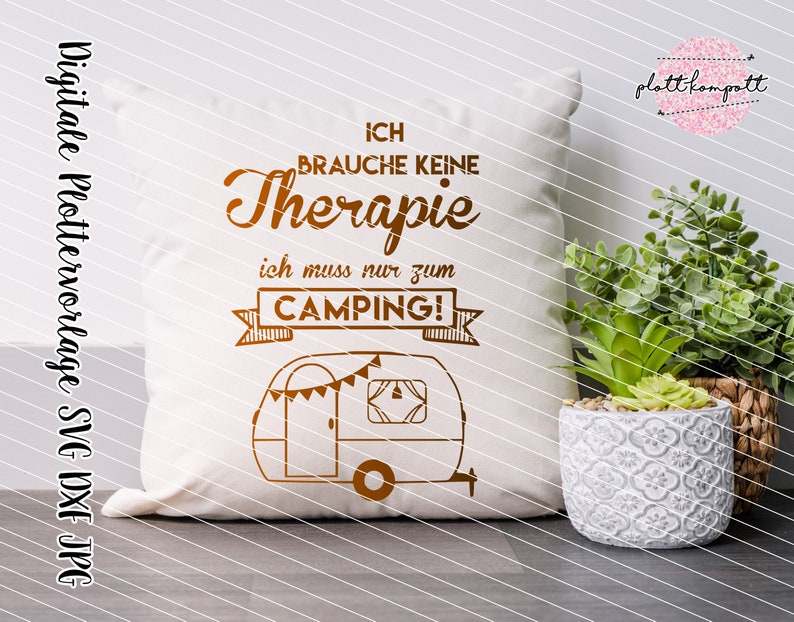 Plotterdatei Camping Therapie SVG DXF JPG Plottervorlage plotten Camping Wohnwagen Camper ...