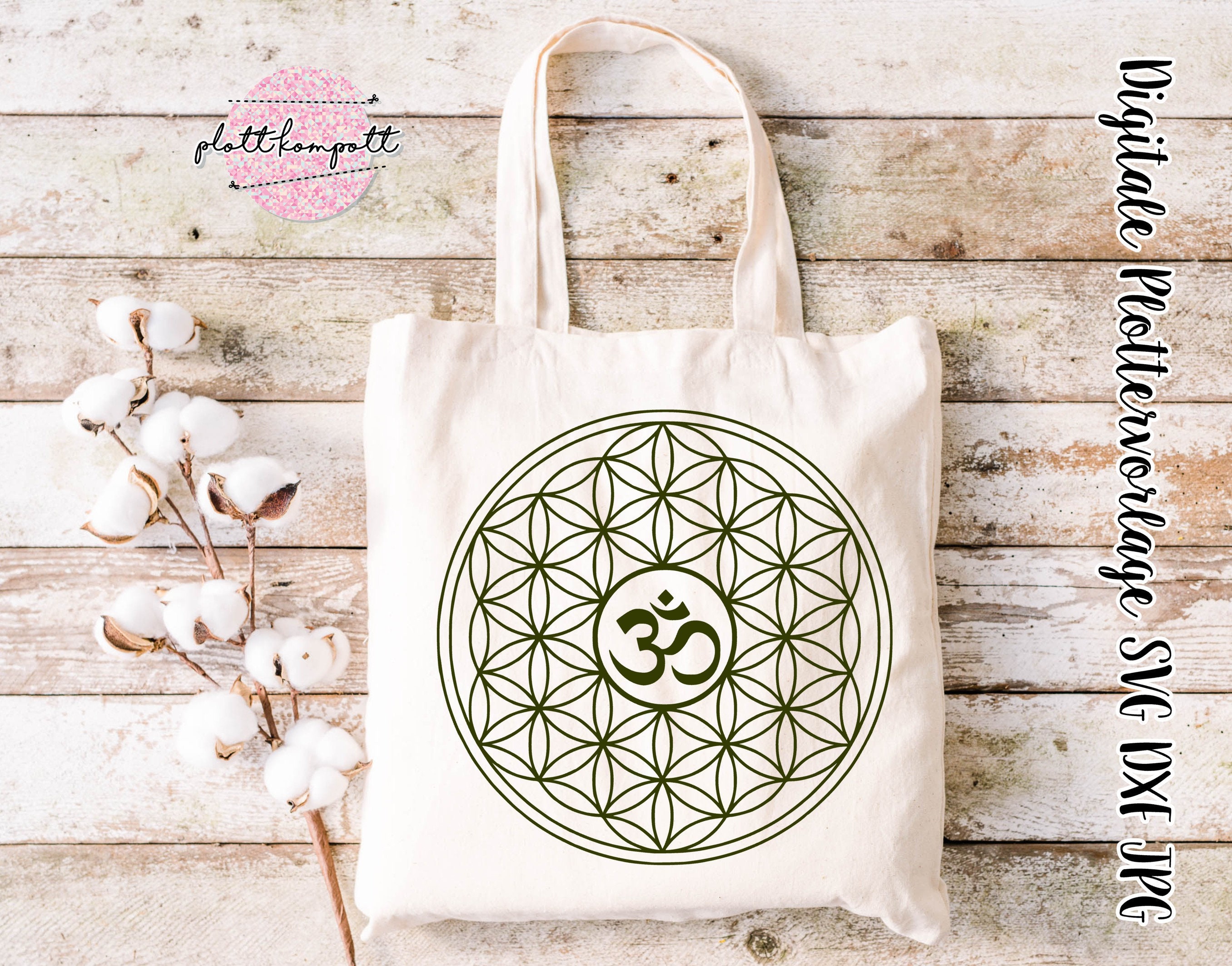 Plotterdatei Blume des Lebens SVG DXF JPG Plottervorlage plotten Yoga Joga Symbol om zen ...