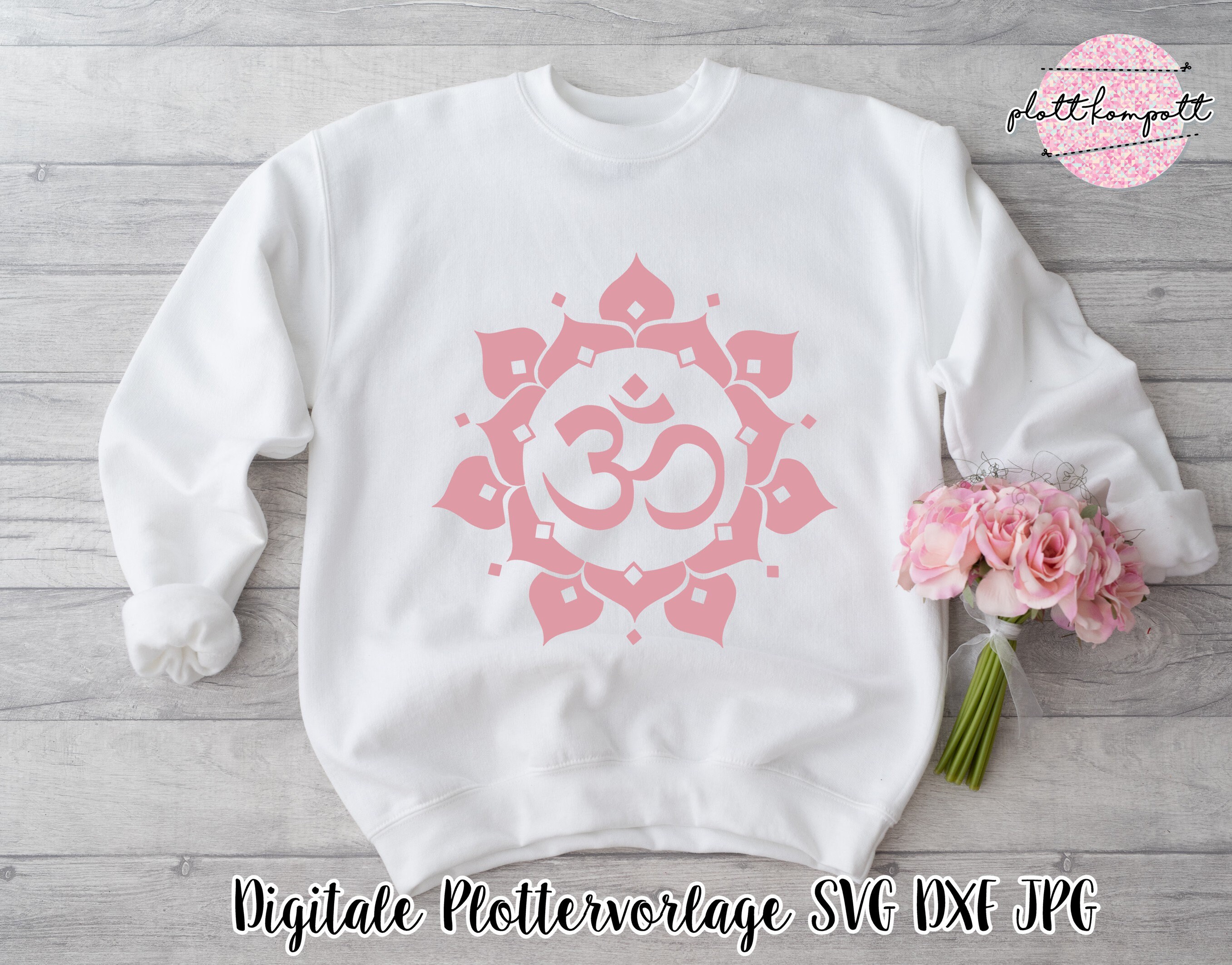 Plotter File Om Sun SVG DXF JPG Plotter Template Yoga Joga Symbol Om ...