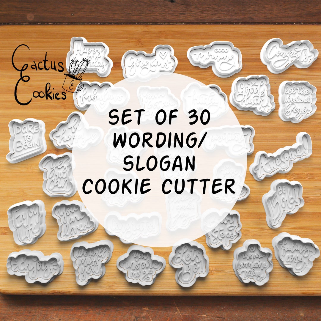30 Wording Positivity Motivation Cookie Cutter STL File (digital ...
