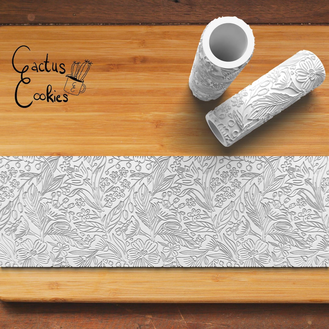 Digital STL File Download for Floral Pattern Textured Roller - Etsy