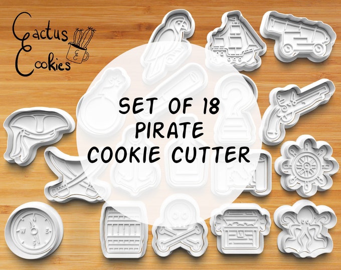 Pirate Ship 8 Piece Pirate Set Cookie Cutter - Etsy