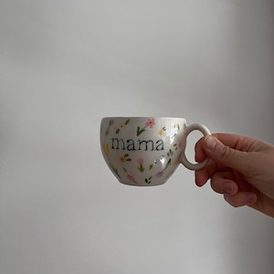 Flowers Handmade Ceramic Mug Mama Cup - Etsy