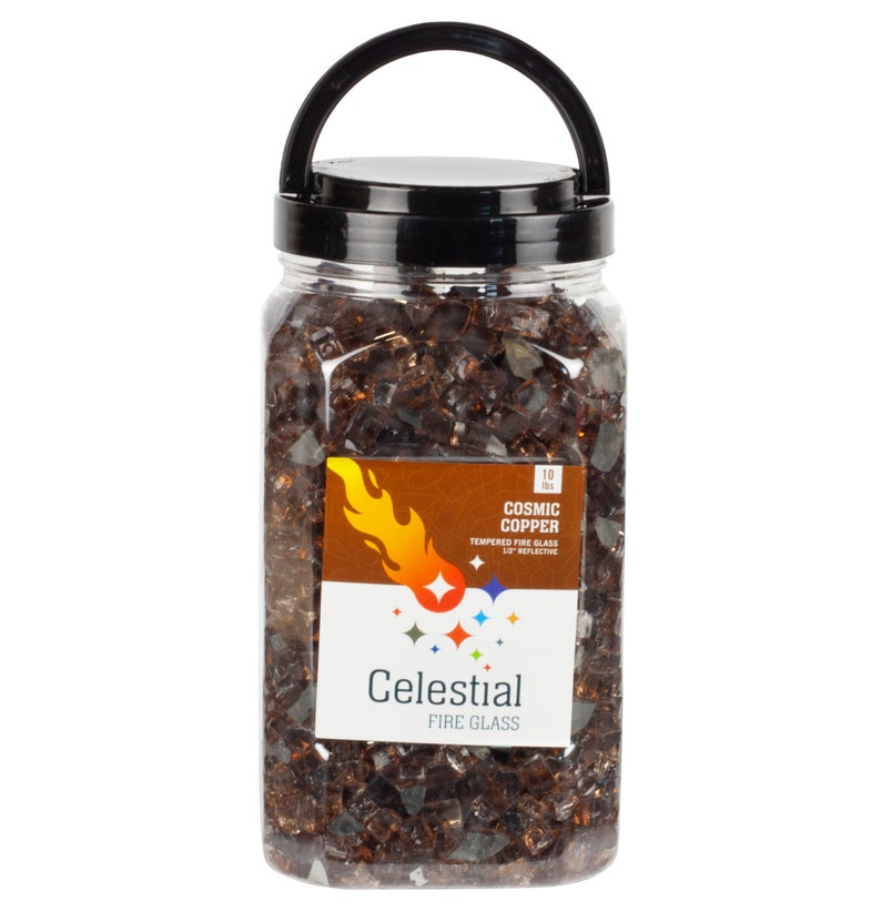 Fire Glass: 1/2-inch Thick Cosmic Copper Tempered & - Etsy