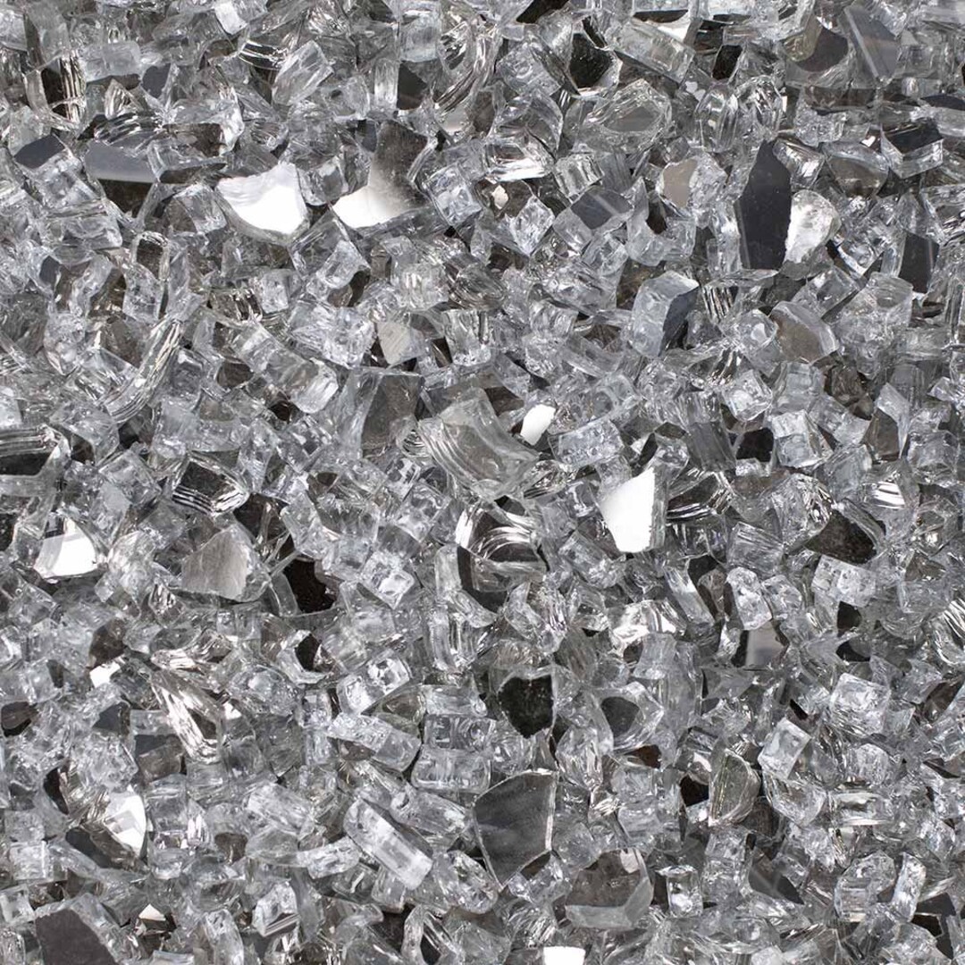 Fire Glass: 1/4-inch Thick Diamond Starlight, Tempered & Reflective, 10 ...