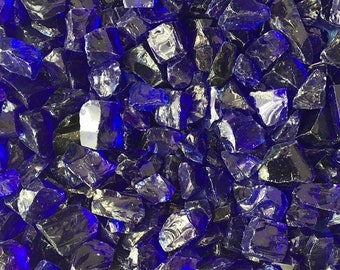 Fire Glass Rocks: Clear, Crushed Gravel Shapes, 10 Lb. Jar, for Gas ...