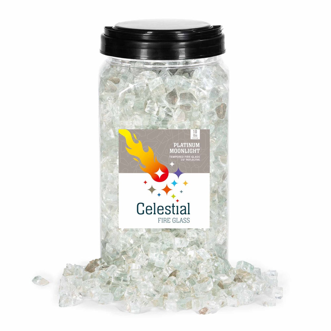 Fire Glass: 1/2-inch Thick Platinum Moonlight, Tempered & Reflective ...