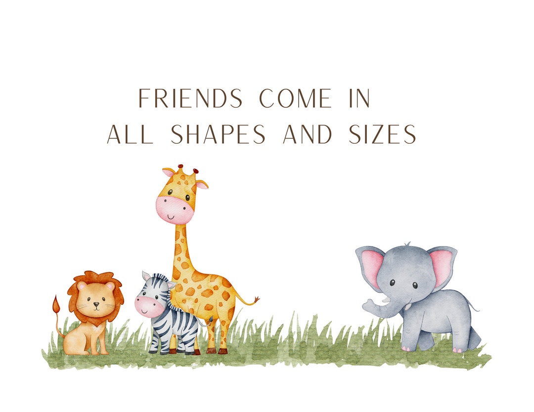 Friends Come in All Shapes and Sizes Digital Poster - Nursery ...